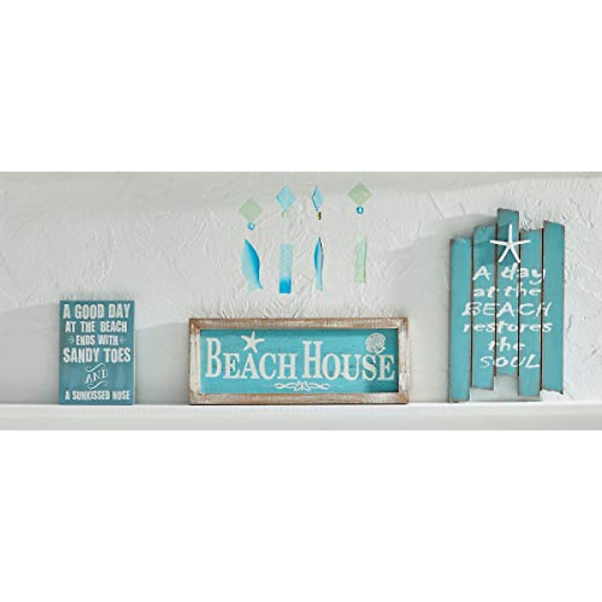Beachcombers Beach House Framed Coastal Plaque Sign Wall Hanging Decor Decoration for The Beach Multi