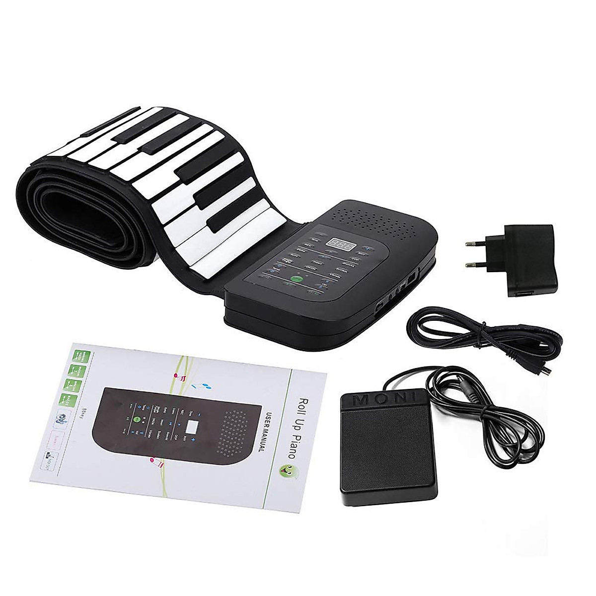 Aidashine Portable 88 Keys Roll Up Piano Keyboard Piano, Silicone Flexible Foldable Keyboard Hand-Rolling Piano with Sustain Pedal