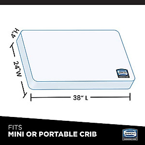 Simmons Kids SlumberTime Naturally 4-Inch Mini Crib Mattress