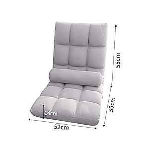 DDTTXP Lazy Sofa Tatami Bed Backrest Chair Girl Lovely Bedroom Single Bay Window Small Sofa Folding Chair (Color : Gray)