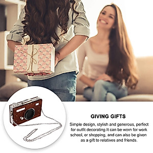 TENDYCOCO Camera Shaped Crossbody Bag Wide Shoulder Bag Square Bag Camera Bling Purse Unique Design for Daily Storage