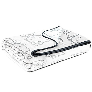 Hello Kitty White Kitties Plush Blanket - Measures 60 x 90 Inches, Kids Bedding - Super Soft Fleece Bedding