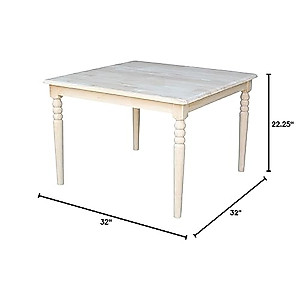 IC International Concepts Unfinished Square Juvenile Table, Solid Wood Craftsmanship, Perfect for Kids' Activities and Learning, Easy to Assemble, Ideal for Playrooms and Classrooms