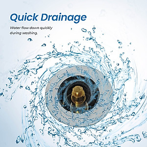 KIBI Bathroom Sink Pop Up Drain Without Overflow (Full Cover) | Lavatory Vanity Drain Stopper (Brushed Gold) (KPW103)