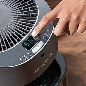 Honeywell Top Fill Tower Humidifier, Digital Humidistat, Black – Cool Mist Humidifier for Bedroom, Home or Office with Space Saving Tower Design