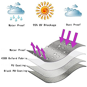 Garden Balsam Patio Furniture Cover Outdoor Table and Chair Set Covers Outdoor Dining Set Cover Outdoor Sectional Sofa Set Covers Water Resistant Rectangle 74"L X 47"D X 28"H Black