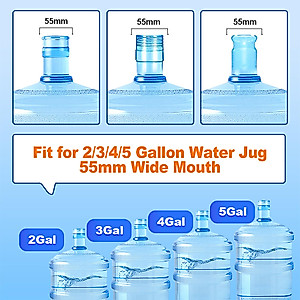 CougZed 10 Pack Reusable Water Bottle Caps, Fits 3 & 5 Gallon Jugs, Non-Spill Plastic Cap for Water Dispensers