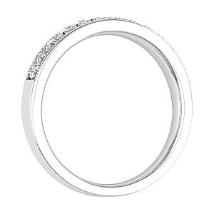 1/4 Carat Prong Set Diamond Anniversary Wedding Band in 10K White Gold (Ring Size 5.75)