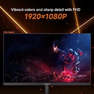 INFIEVO Gaming Monitor 24 Inch FHD 1080P Computer Monitor 165Hz VA 1ms Built-in Speakers, FreeSync, Ultra-Thin PC Monitor, VESA Compatible, Tilt Adjustable, Eye Care Technology, HDMI/DP