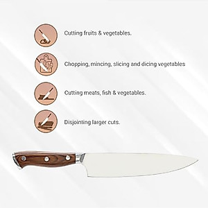 Customizable Stainless Steel Chef's Kitchen Knife with Laser Engraved Monogram - Professional Quality, Personalized Touch