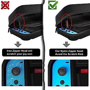 daydayup Switch Carrying Case Compatible with Nintendo Switch/Switch OLED, with 20 Games Cartridges Protective Hard Shell Travel Carrying Case Pouch for Console & Accessories