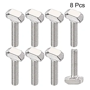 uxcell M6x25mm T-Slot Drop-in Stud Sliding Bolt Screw Carbon Steel for 30 Series Aluminum Profile 8pcs
