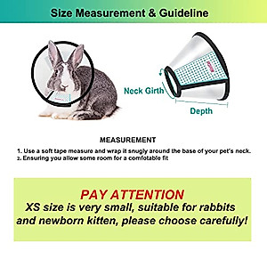 MintCat Mini Cat Cone for Rabbits, Adjustable Recovery Pet Cone, Protective Elizabethan Collar for Rabbits Tiny Kitten After Surgery to Stop Licking