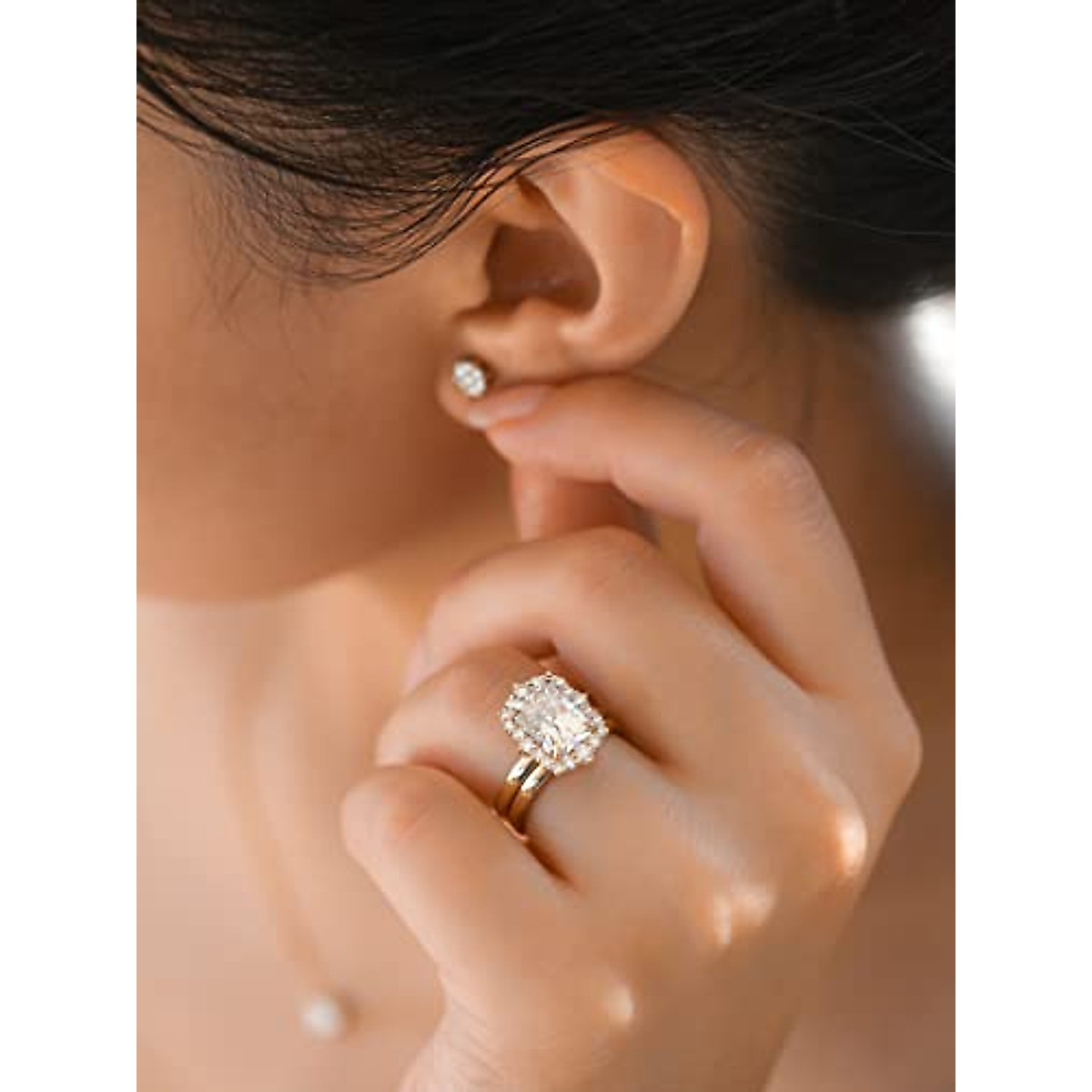 3.1 ct tw Kobelli Moissanite Raina Bridal Set - rose-gold / 8.5 / G-H