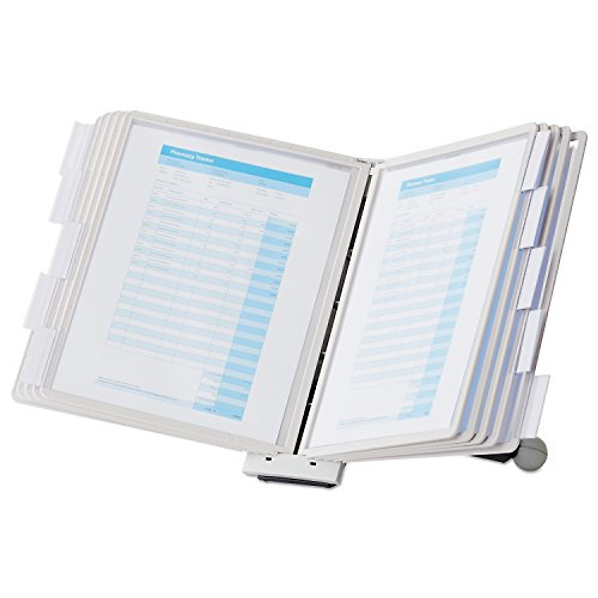 DURABLE Desktop Reference System, 10 Double-Sided Panels, Letter-Size, Gray, SHERPA Design (554210)