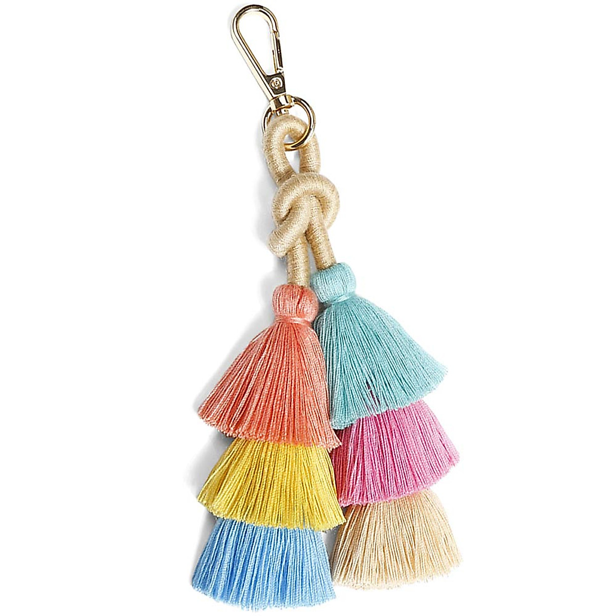 I-BOSOM Colorful Boho Pom Pom Tassel Bag Charm Key Chain (R01 style)