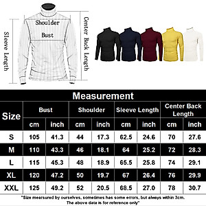 Amussiar Men's Slim Fit Base Layer Shirts Casual Ribbed Tops Thermal Turtleneck Pullover Sweater Wine Red