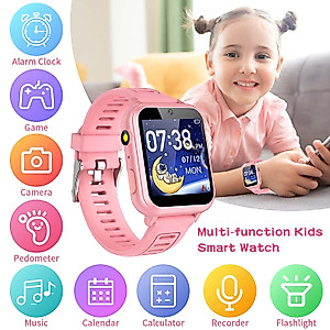 METYYP Smart Watch for Kids,Kids with 24 Puzzle Games Dual Cameras Pedometer 1.54inch HD Touch Screen Music Alarm Clock Video Recorder Flashlight,Kids Watches Toys Birthday Gift for Age 3-12