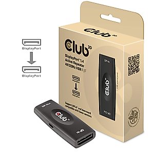 Club 3D DisplayPort 1.4 Active Repeater 4K120Hz HBR3 F/F - 65.62 ft Maximum Operating Distance - DisplayPort - USB,CAC-1007