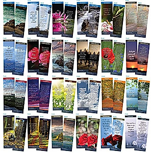 Bookmark Scripture Cards - Pack of 100 Variety Bible Memory Verse Cards | Popular, Encouraging Verses with Full Color Graphics | Useful Handouts for Faith Building, Sunday School, or Daily Life