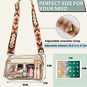 XSUIOY Clear Crossbody Bag Stadium Approved Clear Purse Bag for Women with Adjustable Strap Clear Stadium Bag for Concerts Sports Events Festivals(yellow)