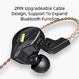 KZ EDX Wired Headset in Ear Entry Level HiFi Headset 3.5mm Detachable 2pin IEM bass Music Game Headset (White,Mic)