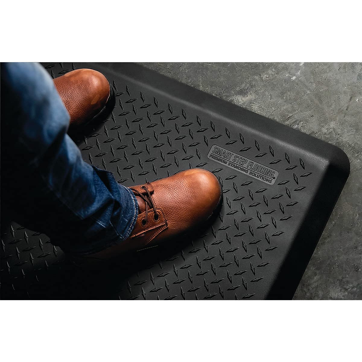 WellnessMats Original Collection Anti-Fatigue Floor Mat, Gray, 60 in. x 48 in. x ¾ in. Polyurethane – Ergonomic Support Pad for Home, Kitchen, Garage, Office Standing Desk – Water Resistant, Non-Slip,