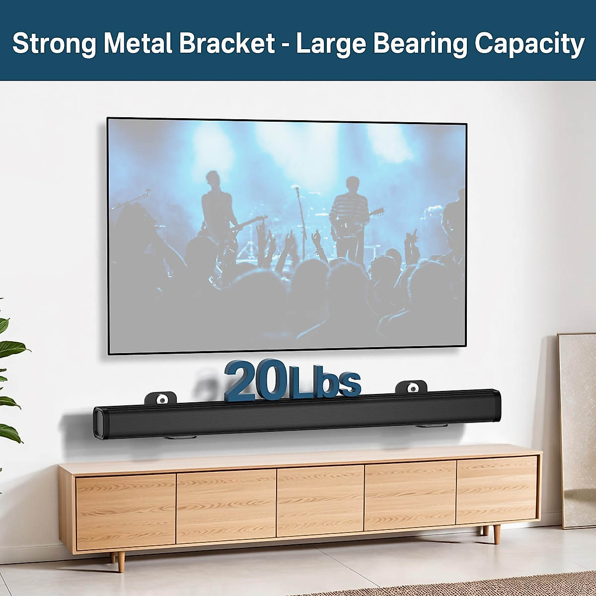 notiela Soundbar Mount Shelf for Samsung, Sony, LG, Vizio, Bose, Onn and More Soundbar Wall Mount Bracket - Sound Bar Mounts Under TV Mounting Bracket