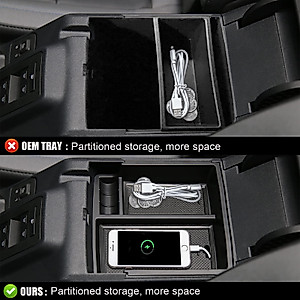 Mabett Center Console Organizer Tray for Ford Bronco Accessories 2024 2023 2022 2021, Armrest Storage Insert Box fit Bronco 2/4 Door with Non-Slip Mat