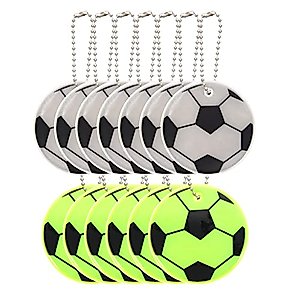 Kisangel 12pcs Reflector Pendant Child Safety Reflector Backpack Pendant Schoolbag Keychain Backpack Reflectors Soccer Hanging Decor School Bag Hanging Ornament