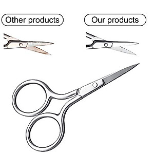 3 Pack Small Nose Scissors Facial Hair Scissors Mini Beauty Scissors Stainless Steel Trimming Pointed Scissor for Grooming Eyebrows, Nose, Mustache, Beard
