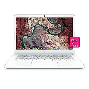 HP 14" Touch Chromebook 7CG07UA 11.5 Hour Battery, 4GB RAM, 64GB eMMC (14-CA137NR) - Polished White (Renewed)