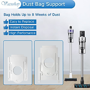 VACUSHOP Dust Bags Replacement for Samsung VCA-ADB90 70+ 75+ 90 Series Cordless Stick Vacuum Accessories Parts 6pcs