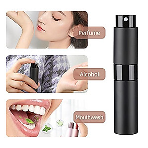 ZERNBER 8ML Atomizer Perfume Travel Refillable (2 PCS) Empty Travel Cologne Sprayer Bottles Refillable, Mini Portable Dispenser(2 Matte Black)
