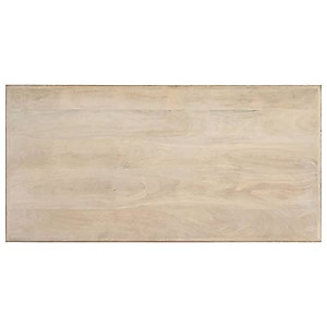 YPWRENH Cocktail Table Snack Table Dining Table White 47.2"x23.6"x29.5" Solid Mango Wood for Dining Room, Kitchen or Living Room