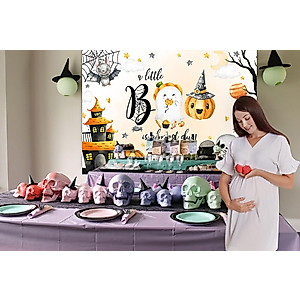 Avezano Pink Halloween Baby Shower Backdrop for Girl A Little Boo is Almost Due Baby Shower Party Decorations Spooky Ghost Little Boo Halloween Backdground (7x5ft)