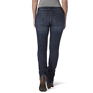 Wrangler womens Western Mid Rise Stretch Straight Leg Jeans, Dark Stone, 11 30 US