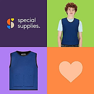 Special Supplies Weighted Sensory Compression Vest for Kids with Processing Disorders, ADHD, and Autism, Calming and Supportive with Adjustable Weight Fit (Small, Blue)