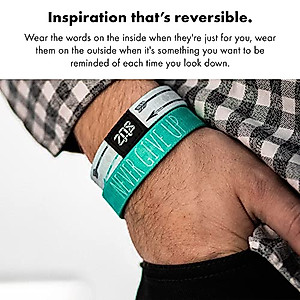 ZOX Bracelets — Never Give Up | Stretchy Elastic Band with Motivational Affirmations and Beautiful Artwork, Great Gift for Men, Women, and Kids (Small)