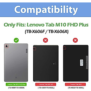 Case for Lenovo Tab M11 TB-331FC with Screen Protector Pen Holder | Herize Lenovo Tab M11 Case with 360 Rotating Kickstand Hand Grip Shoulder Strap | Black