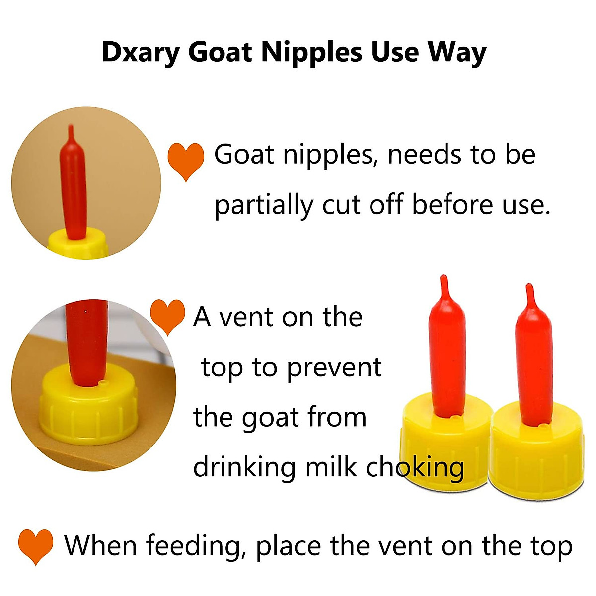DXary Pritchard Nipple for Goats, Small Soft Goat Nipples Silicone Lambs Milk Drink Nipple for Feeding Sheep Goat Lamb Puppy Nursing Farm Supplies (15 Pieces)