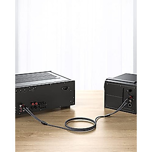 Larxavn RCA Cables 15 ft, RCA Audio Cable [Hi-Fi Sound, Nylon Braided, Shielded] RCA to RCA Audio Cable for Home Theater, HDTV, Amplifiers, Hi-Fi Systems, Speakers