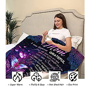 CINHOLL Gifts for Mom Blanket from Daughters or Son Best Mom Ever Warm Gifts Happy Birthday Love Your Mom Ideas Best Sentimental Thick Fleece Sofa Blankets