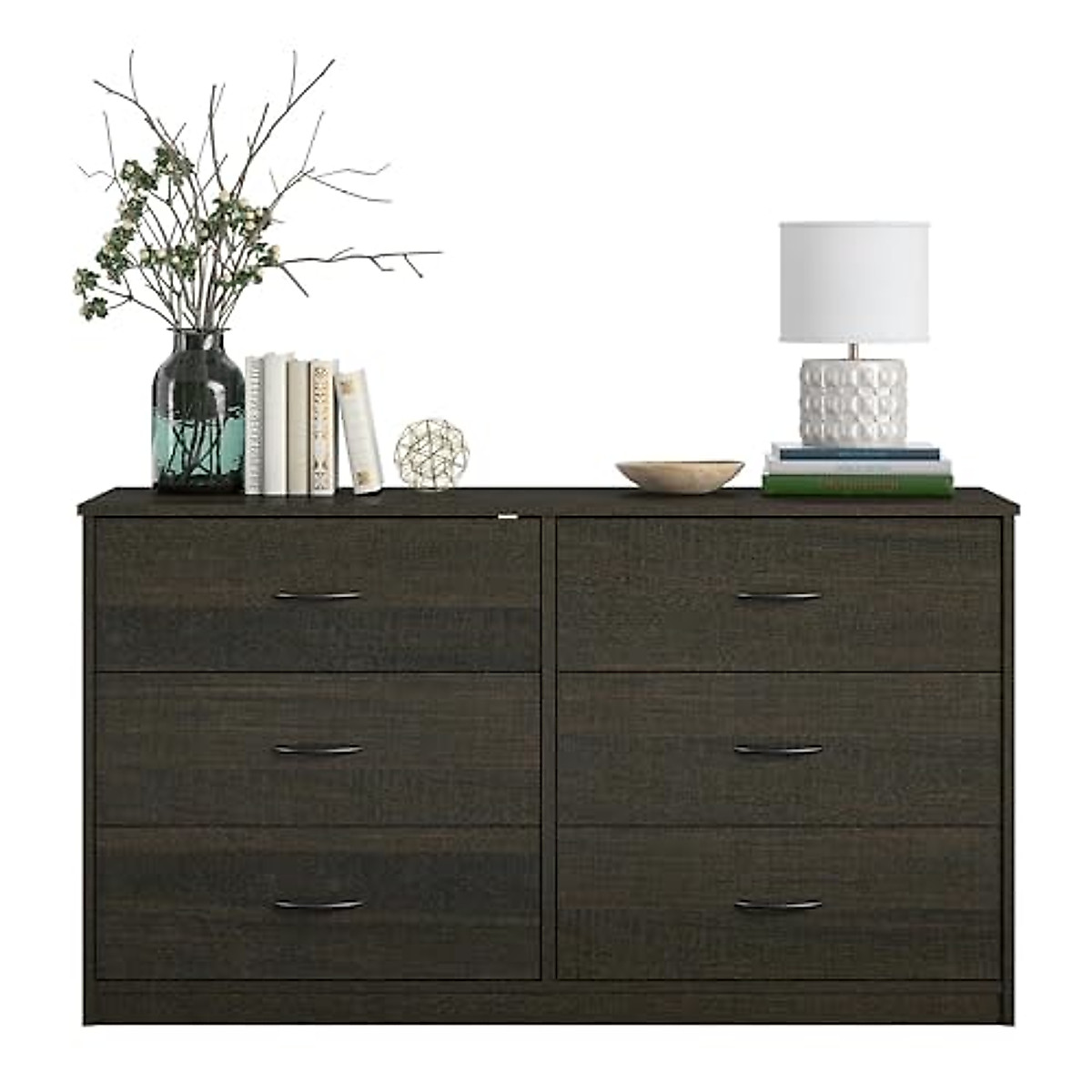 Ameriwood Home Everly Wide 6-Drawer Dresser, Espresso