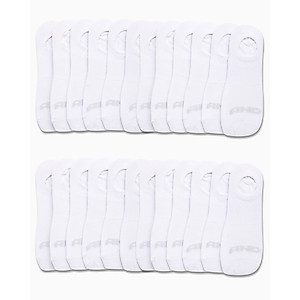 AND1 Men's Socks - Lightweight Performance No Show Liner Socks (24 Pack), Size 6-12.5, White
