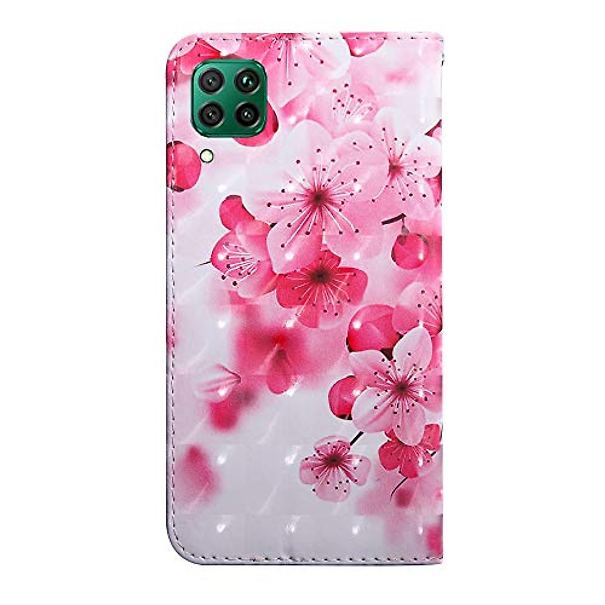 ISADENSER Huawei P40 Lite Case Huawei P40 Lite Flip Cover 3D Cute Animals PU Leather Flip Notebook Wallet Case Magnetic Stand Card Slot Flip Folio Bumper Case for Huawei P40 Lite 3D Art Peach BX