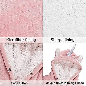 Catalonia Unicorn Blanket Hoodie Sweatshirt, Oversized Wearable Sherpa Lounging Pullover for Adults Men Women Teenagers Kids Gift