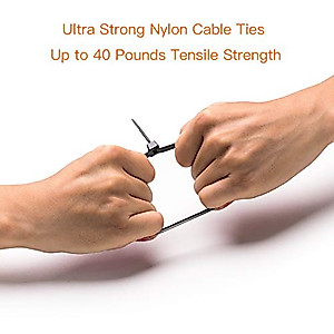 OneLeaf Cable Ties 6 Inch Heavy Duty Zip Ties with 40 Pounds Tensile Strength for Multi-Purpose Use, Self-Locking UV Resistant Nylon Tie Wraps, Indoor and Outdoor Tie Wire. 200 Pcs Black