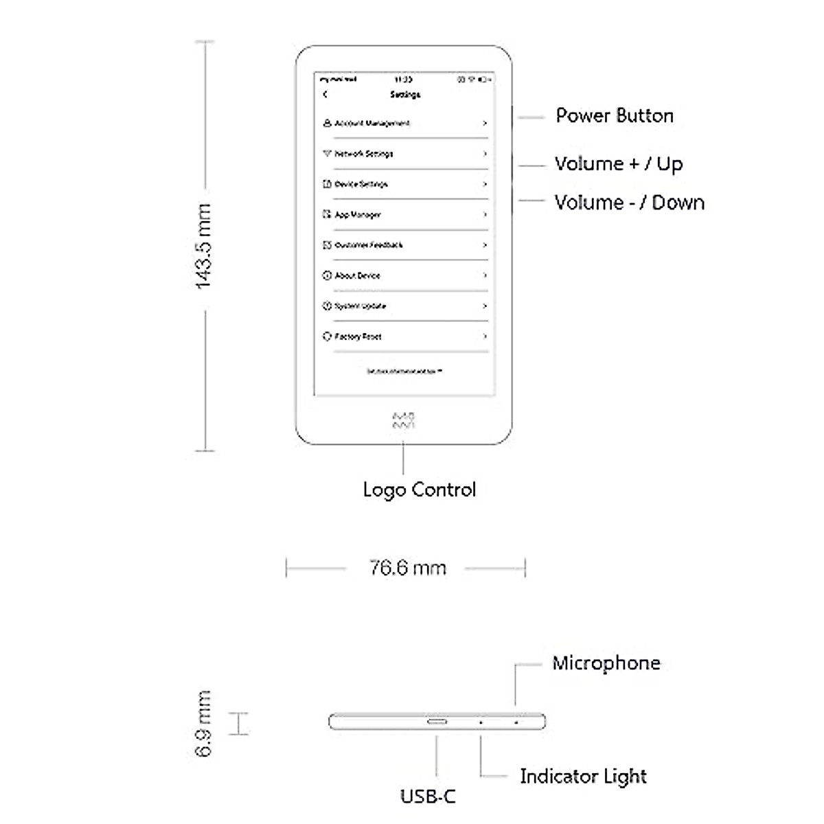 Moaan inkPalm 5 E-Reader (32G) - Mini Ebook Reader with 5.2” E-Ink Screen and Wi-Fi, Adjustable Brightness for Adults, Kids & Seniors (Green)