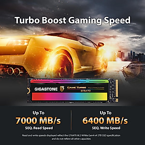 Gigastone M.2 SSD 2TB PCIe 4.0 NVMe SSD Internal Gaming Solid State Hard Drive Upgrade PC Laptop PS5 Storage Turbo Speed Response for Gamers 3D Rendering 4K 8K Video Editing Creators up to 7,000MB/s